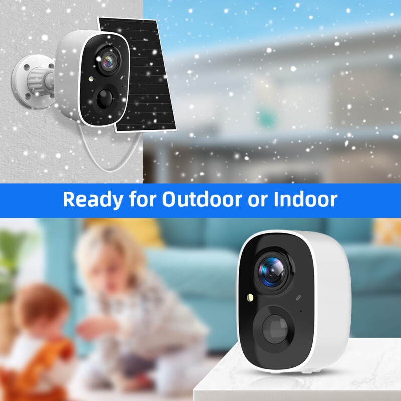 Rechargeable Battery Power Wireless WiFi Solar Security Camera ...