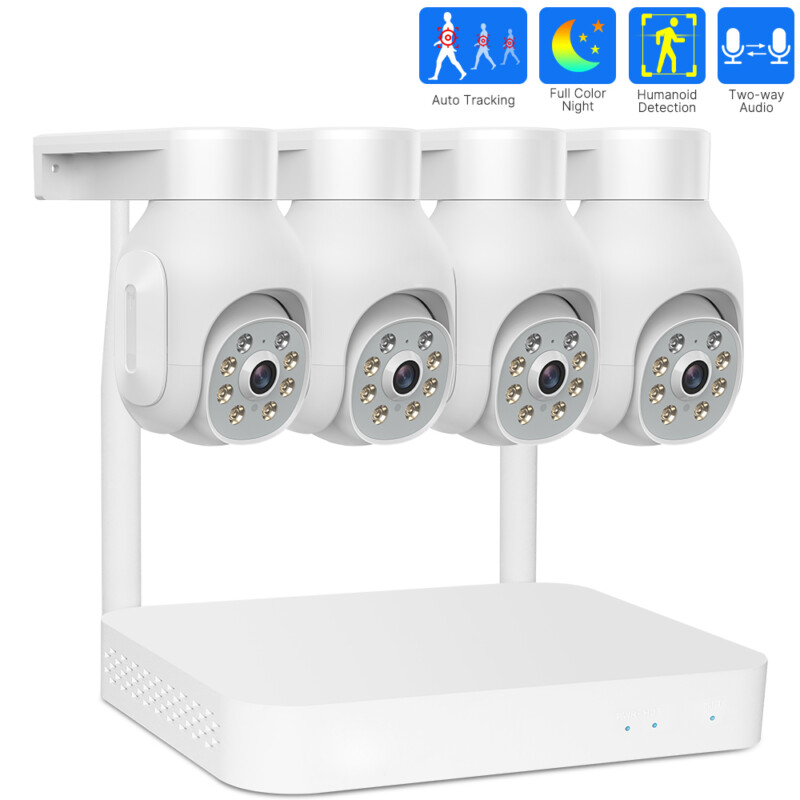 4PCS PTZ Camera Wireless NVR System 5MP Wifi Surveillance Camera system ...