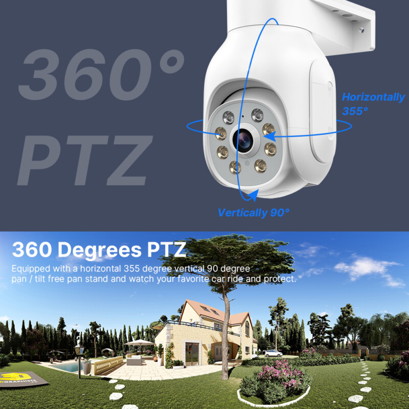 4PCS PTZ Camera Wireless NVR System 5MP Wifi Surveillance Camera system ...