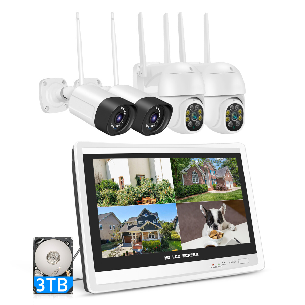 8CH 5MP Wireless IP Dome PTZ Cameras and Bullet Cameras NVR Security ...