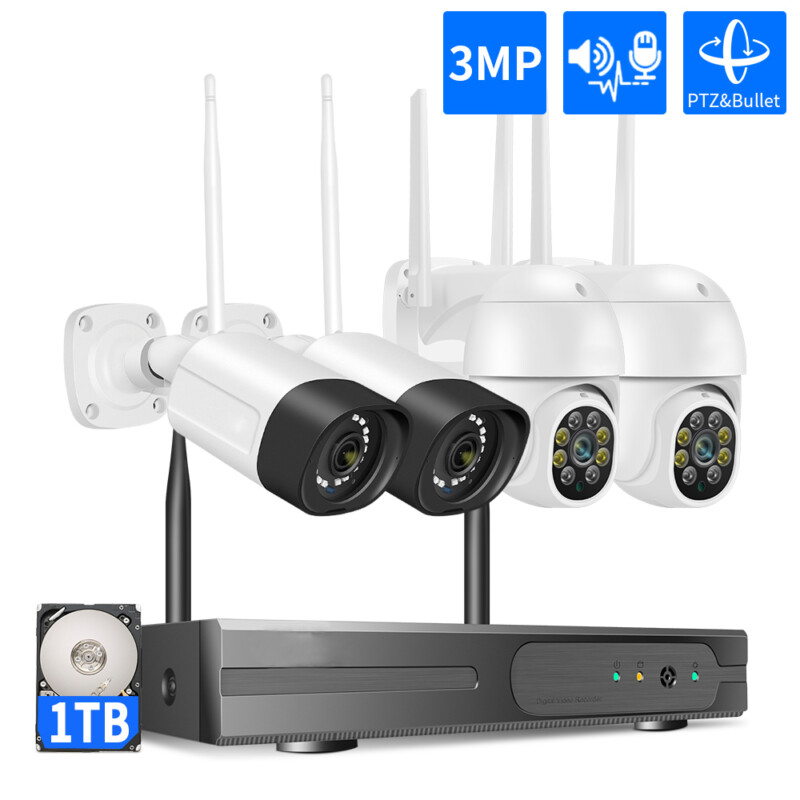 3MP 8 Channel Outdoor Wireless Security Camera System Wireless Cctv ...
