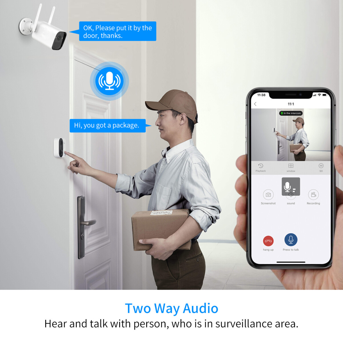 3MP Wireless Rechargeable Battery IP Square Security Camera ...