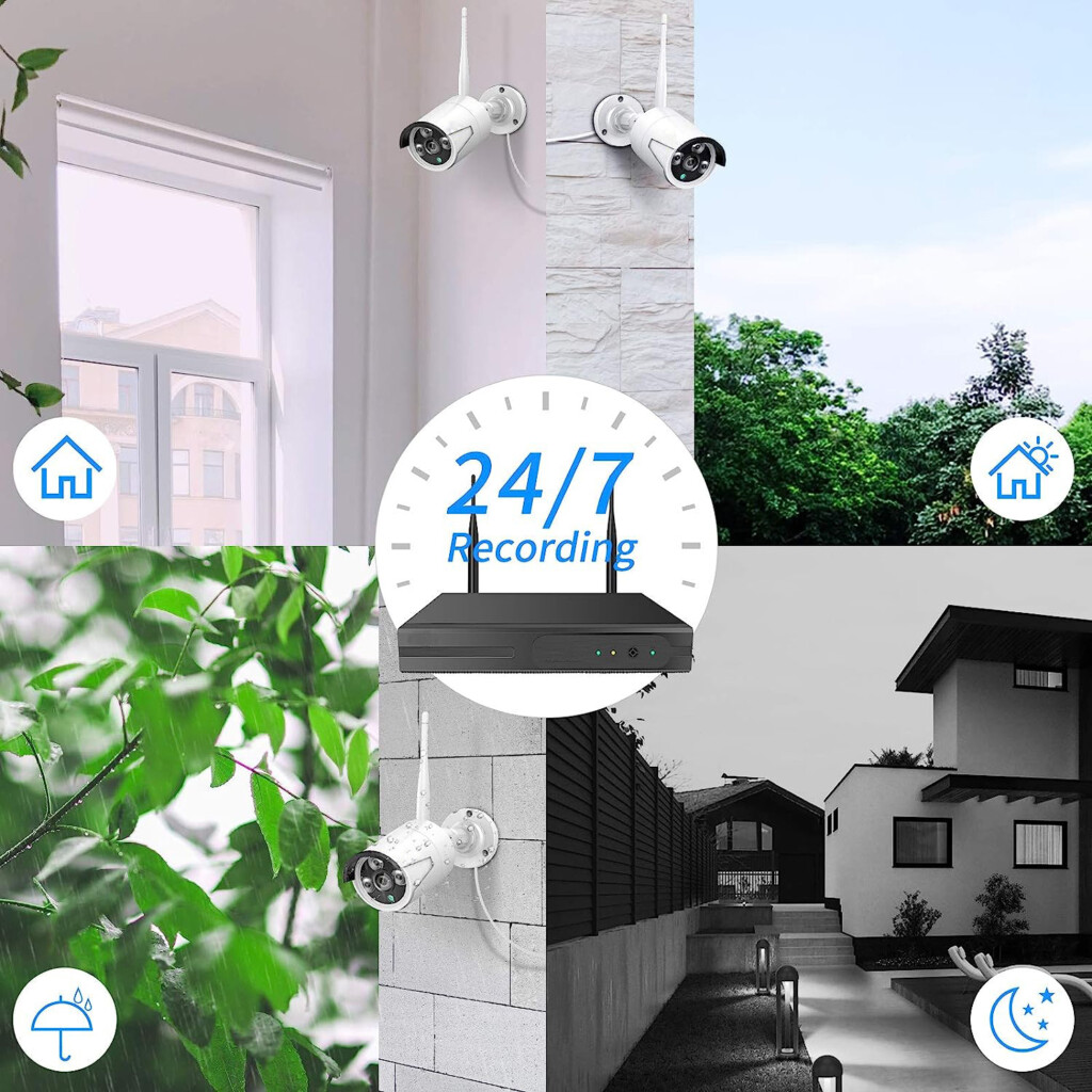 2K Wireless Security Camera System with 10 CH 5MP NVR Kit 10Pcs cameras ...